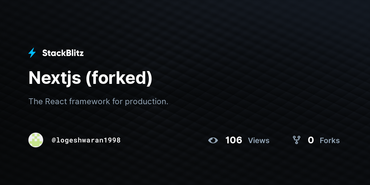 Nextjs (forked) - StackBlitz