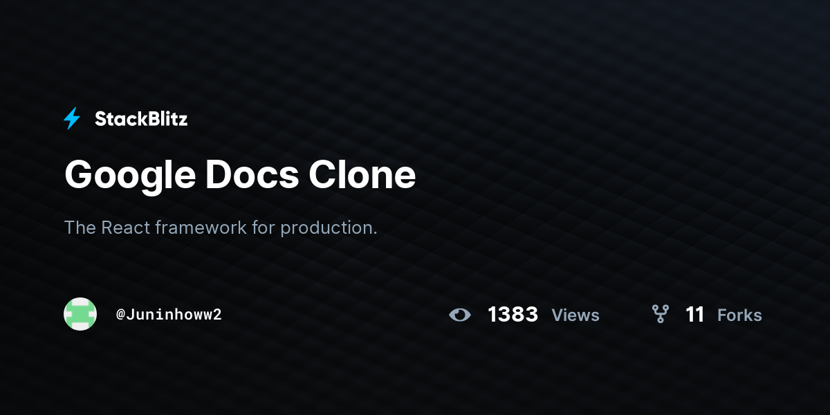 Google Docs Clone - StackBlitz