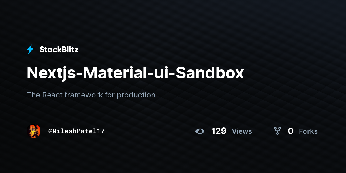 Nextjs-Material-ui-Sandbox - StackBlitz