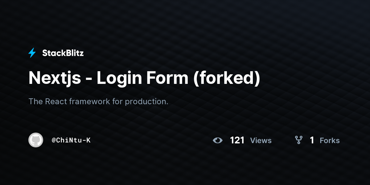 Nextjs - Login Form (forked) - StackBlitz