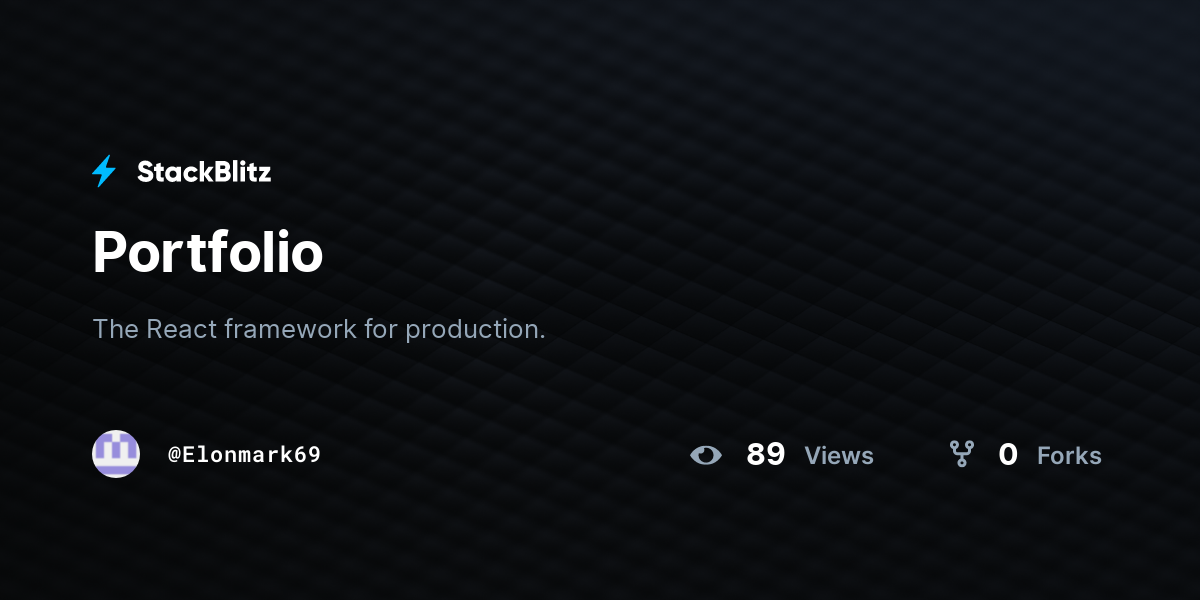 Portfolio - StackBlitz