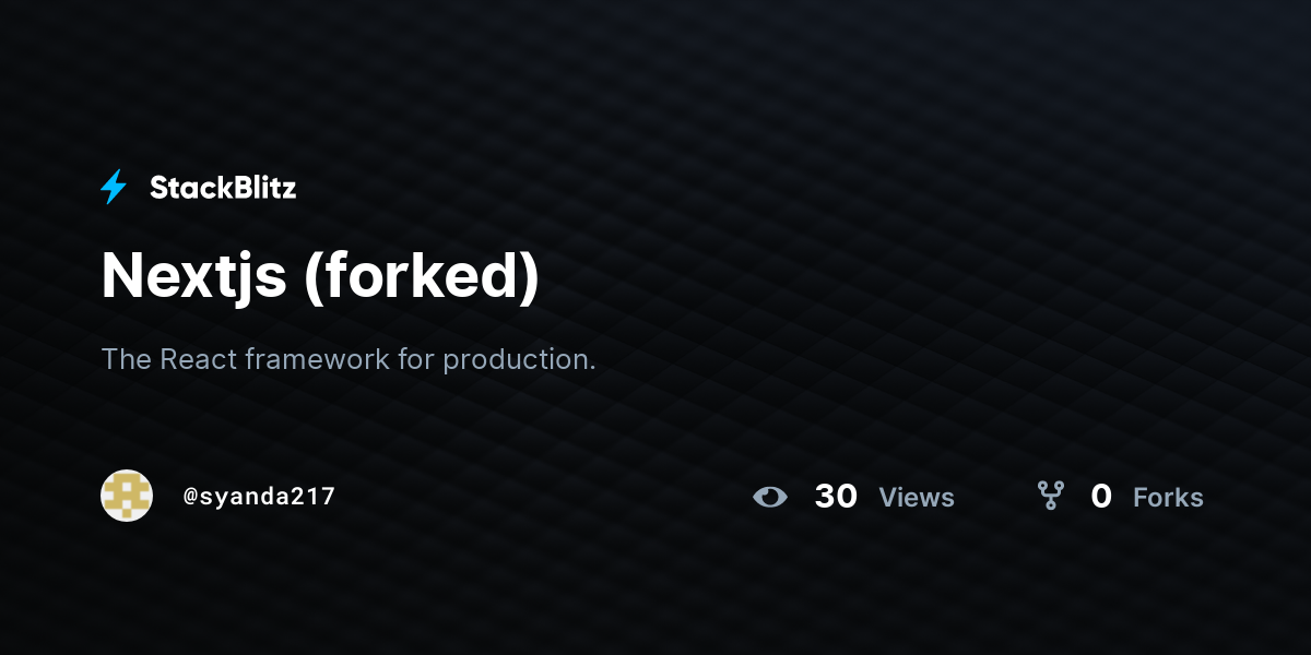 Nextjs (forked) - StackBlitz