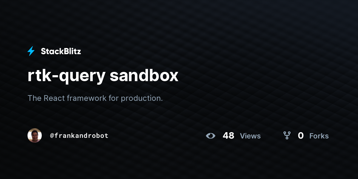 rtk-query sandbox - StackBlitz