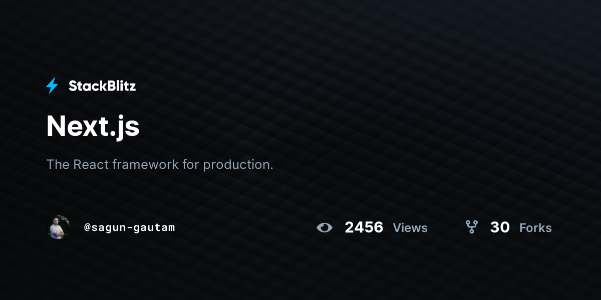 Next.js - StackBlitz