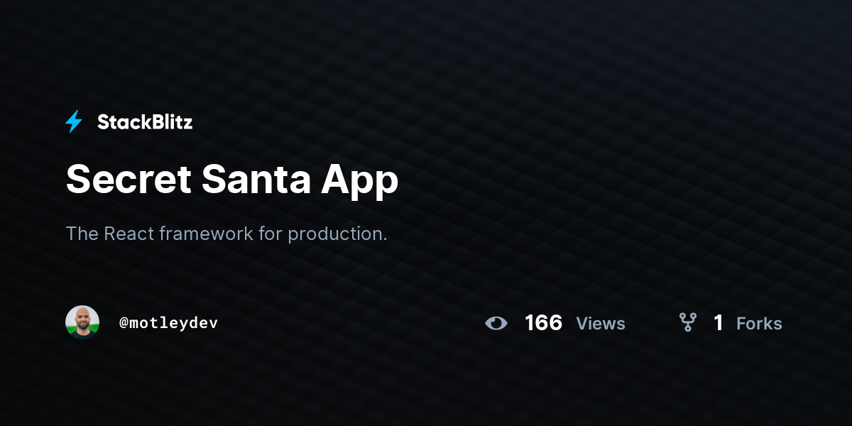 Secret Santa App - StackBlitz