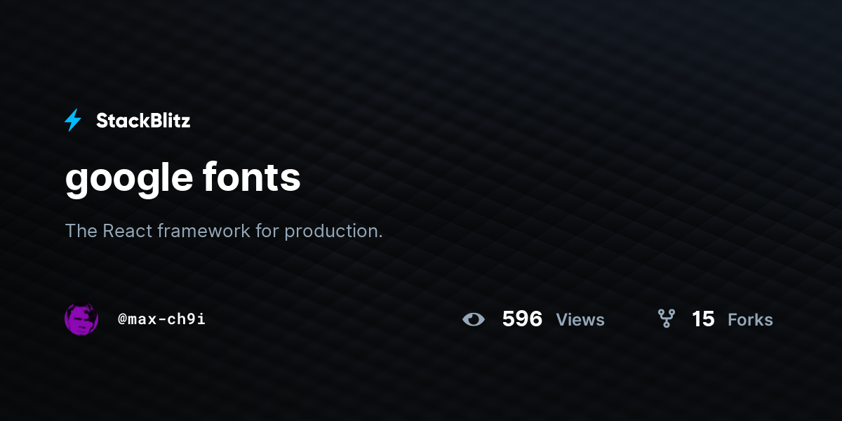 google fonts - StackBlitz