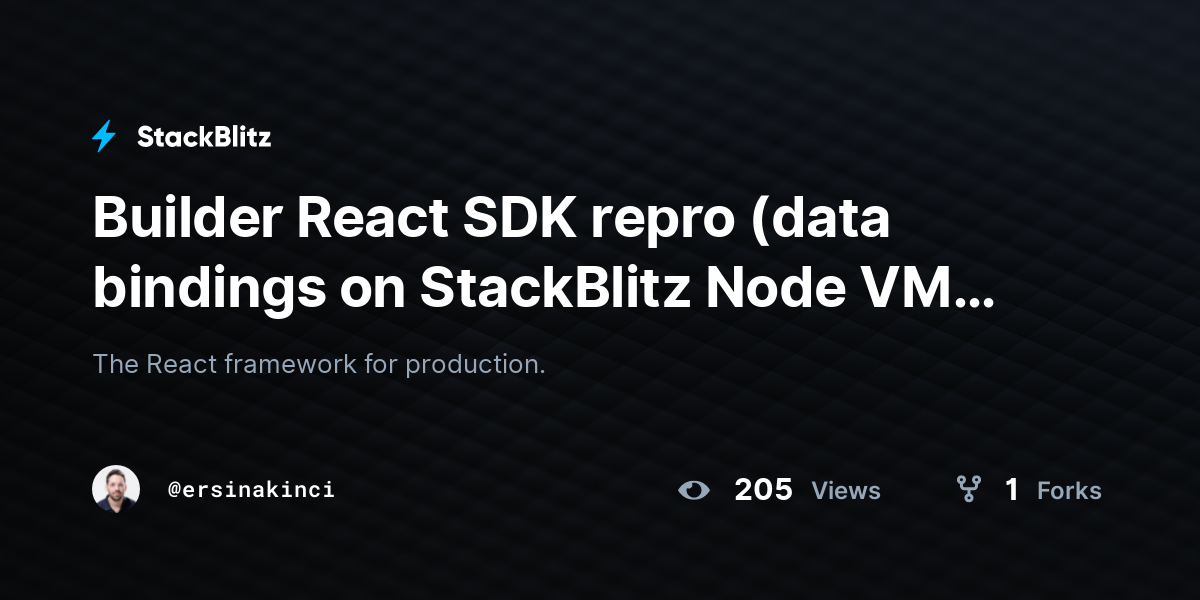 Builder React SDK repro (data bindings on StackBlitz Node VM bug ... Builder React SDK repro (data bindings on StackBlitz Node VM bug ...