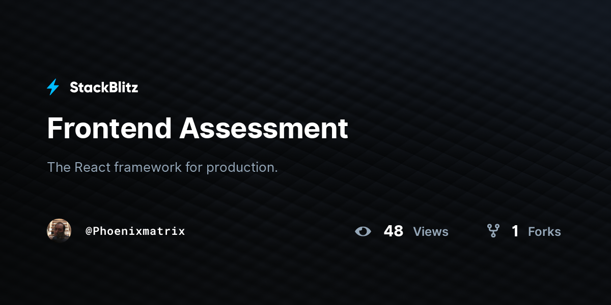 Frontend Assessment Stackblitz
