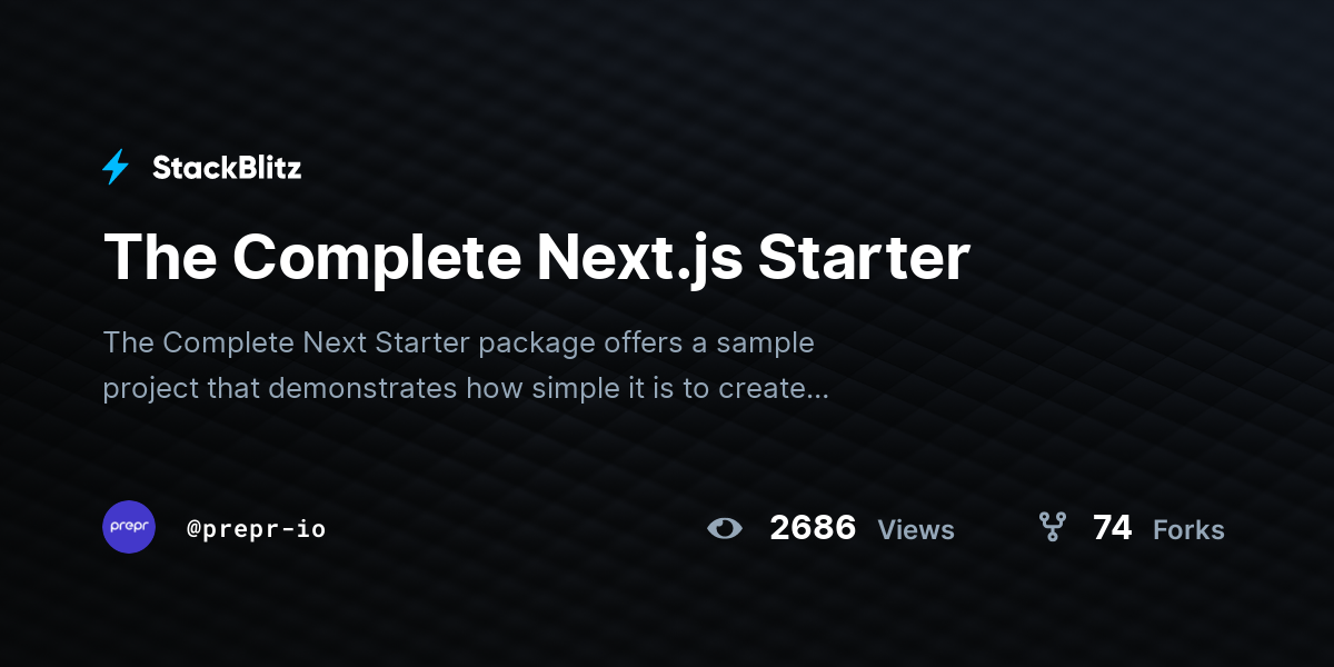The Complete Next.js Starter - StackBlitz