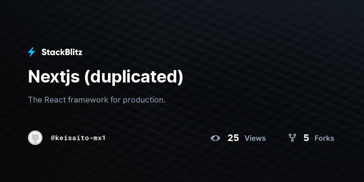 Nextjs Duplicated Stackblitz