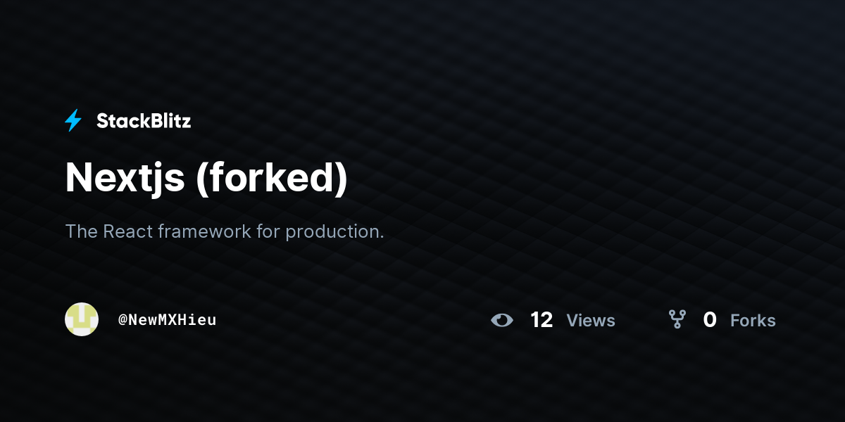 Nextjs (forked) - StackBlitz