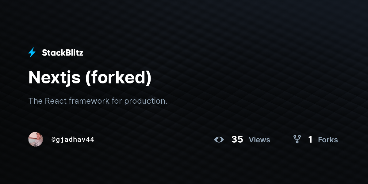 Nextjs (forked) - StackBlitz