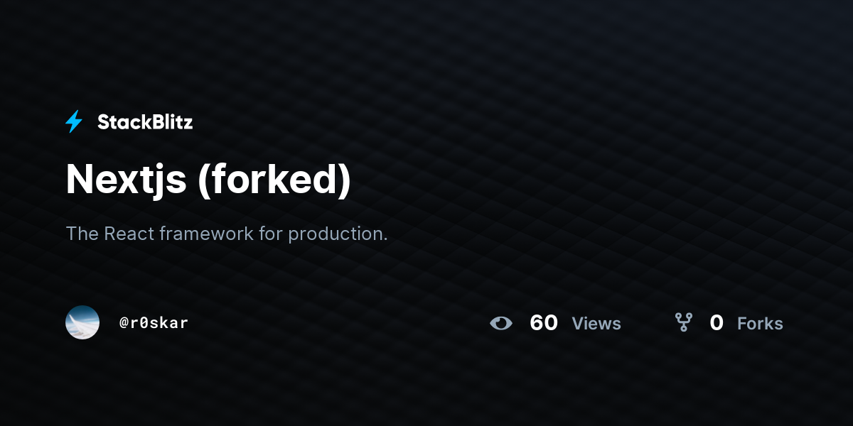Nextjs (forked) - StackBlitz