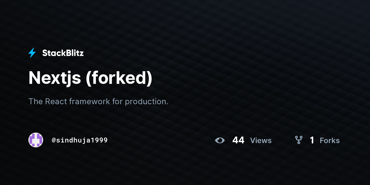 Nextjs (forked) - StackBlitz