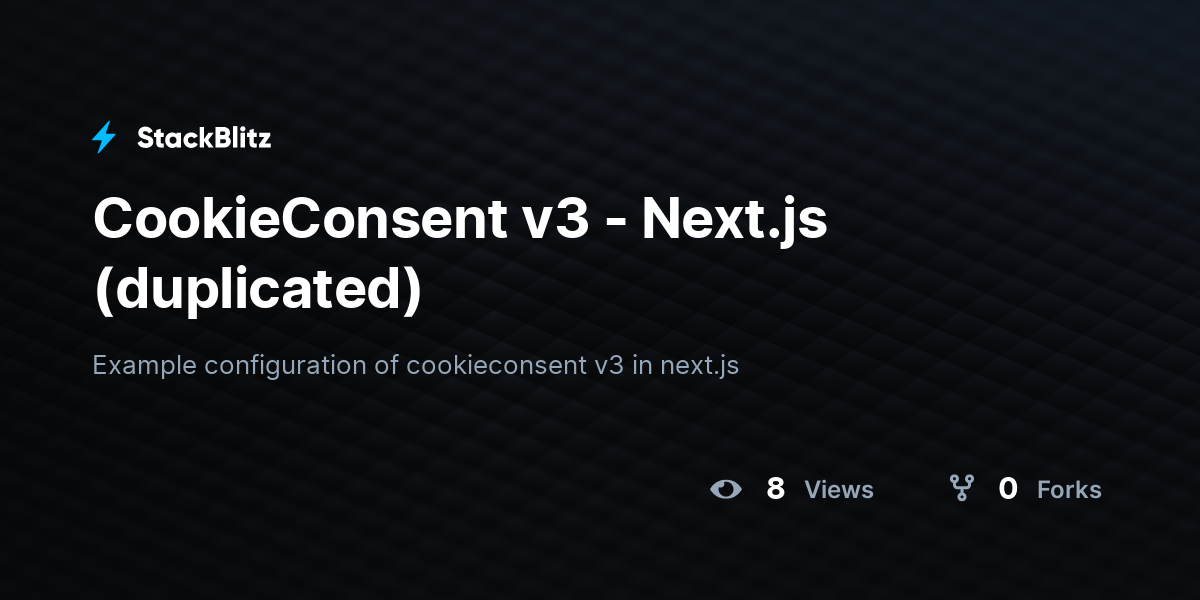 CookieConsent v3 - Next.js (duplicated) - StackBlitz