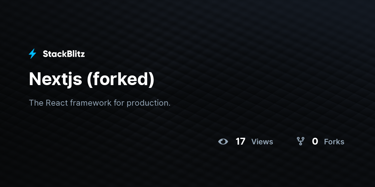 Nextjs (forked) - StackBlitz