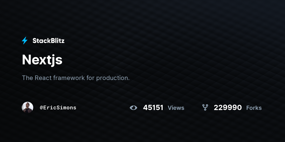 Nextjs - StackBlitz