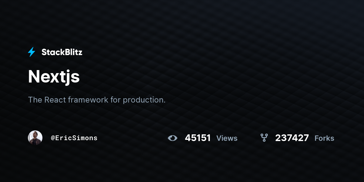 Nextjs - StackBlitz