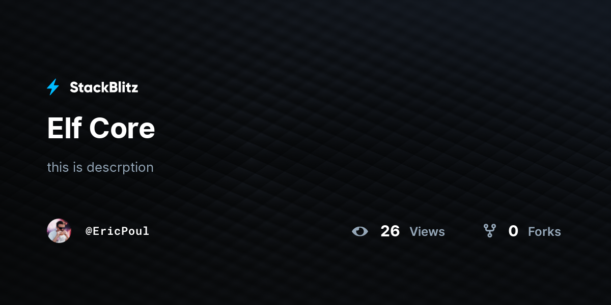 Elf Core - StackBlitz