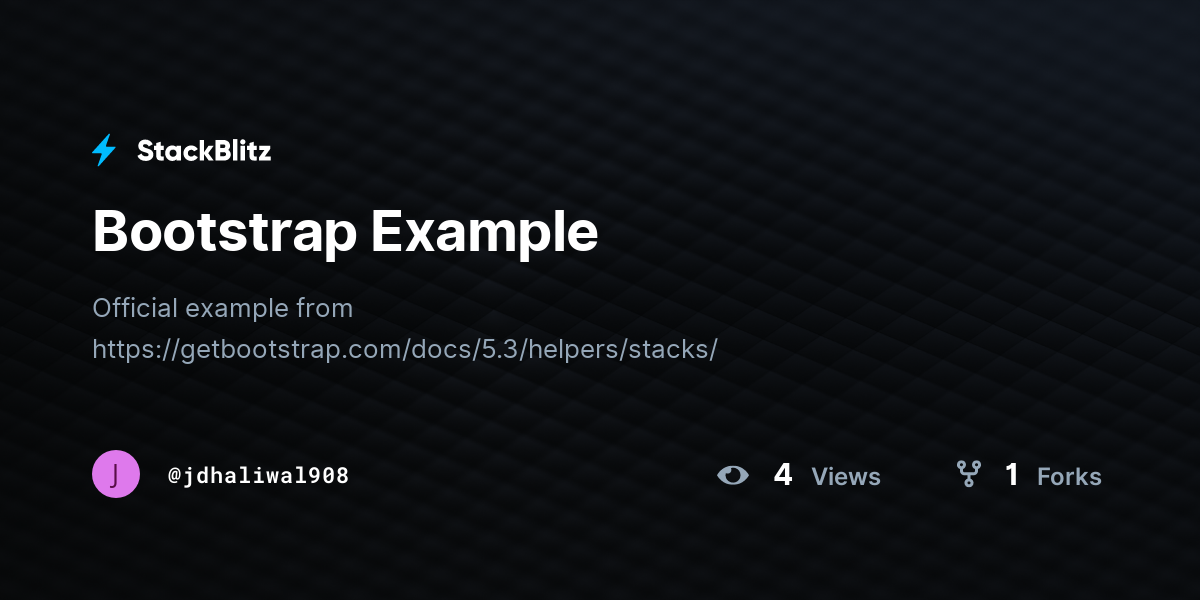 Bootstrap Example - StackBlitz