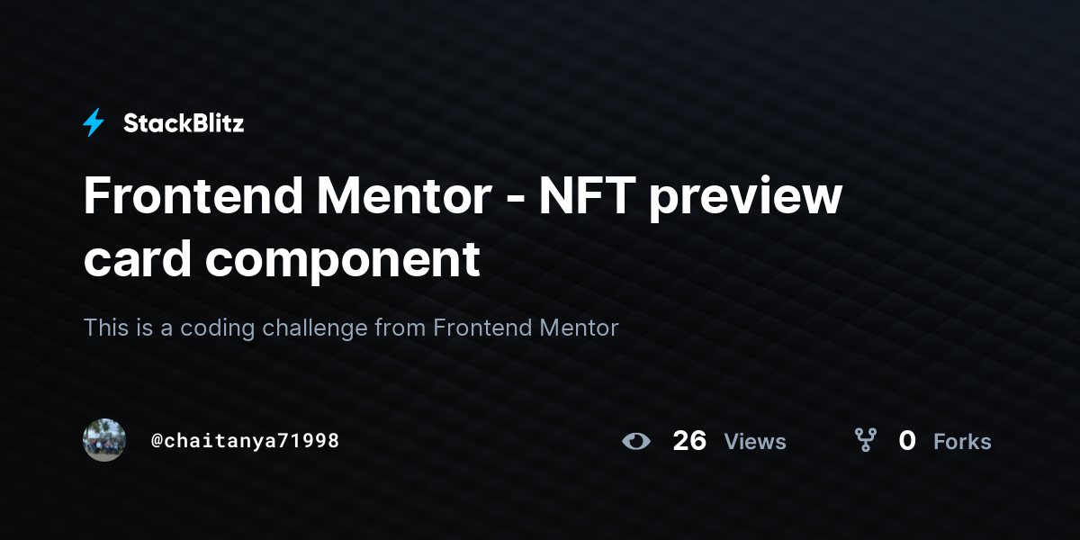 Frontend Mentor - NFT preview card component - StackBlitz Frontend Mentor - NFT preview card component - StackBlitz