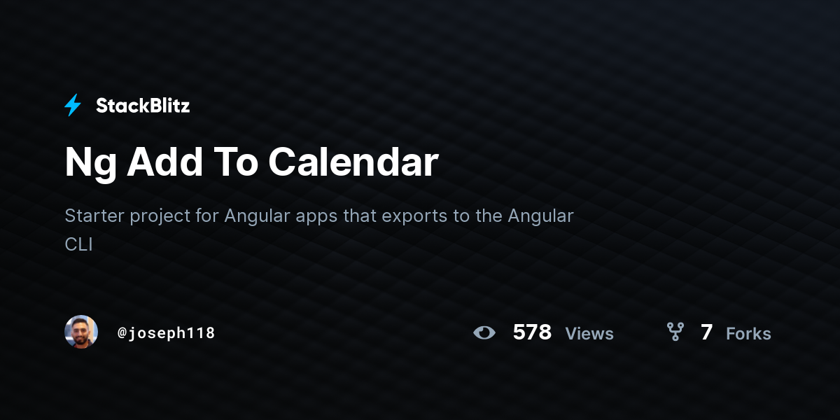 Ng Add To Calendar - StackBlitz Ng Add To Calendar - StackBlitz