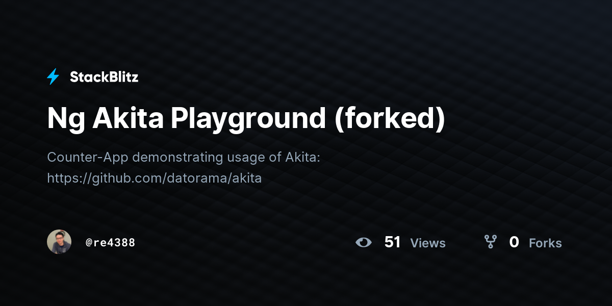 Ng Akita Playground (forked) - StackBlitz