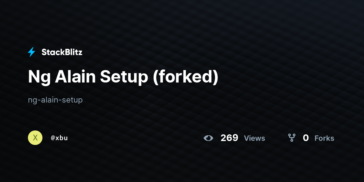 Ng Alain Setup (forked) - StackBlitz