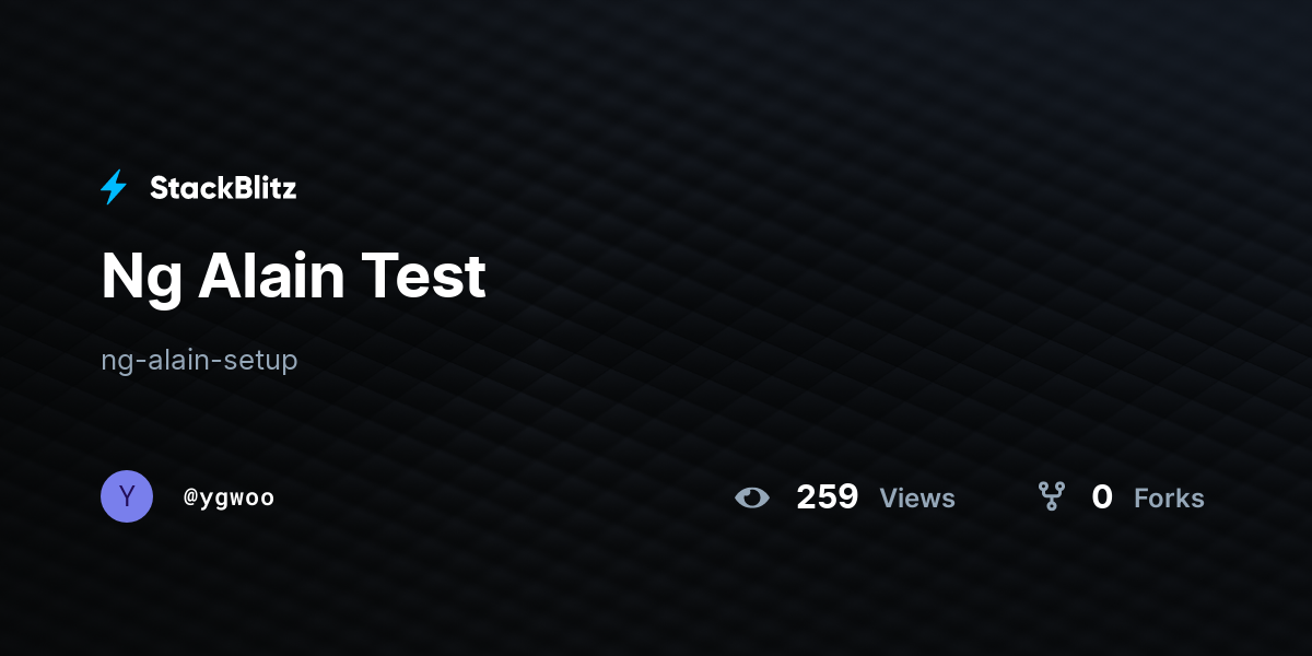 Ng Alain Test - StackBlitz