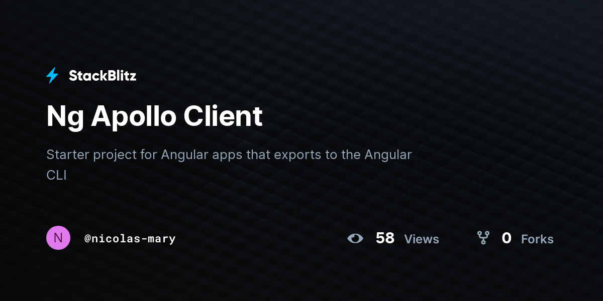 Ng Apollo Client - StackBlitz