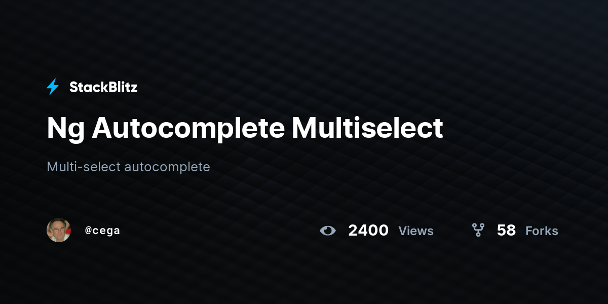 Ng Autocomplete Multiselect - StackBlitz