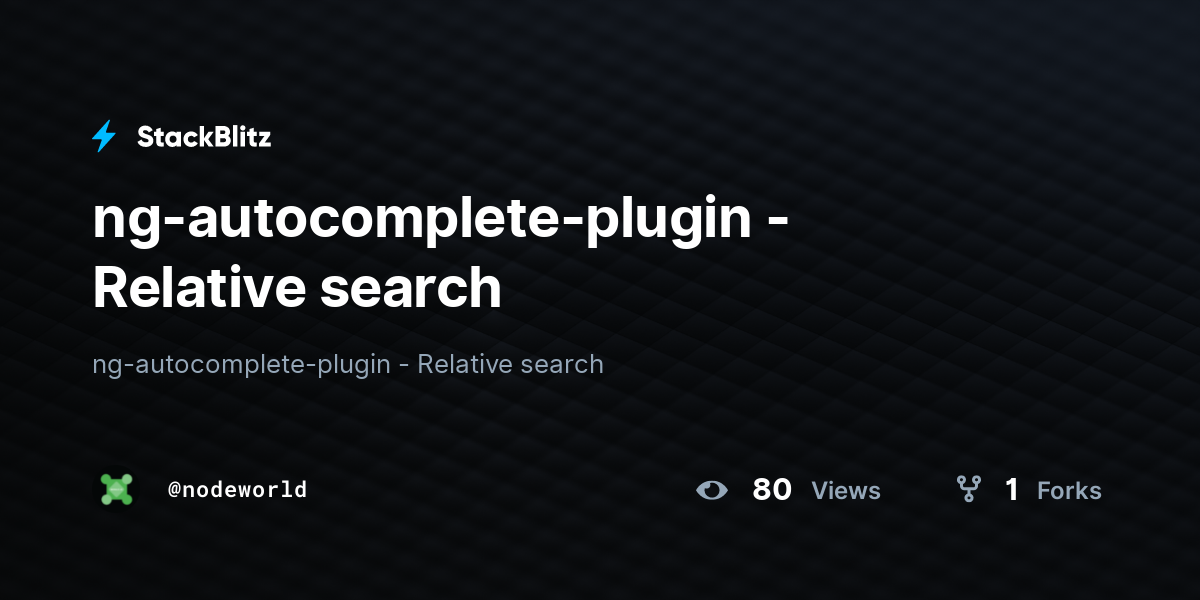 ng-autocomplete-plugin - Relative search - StackBlitz
