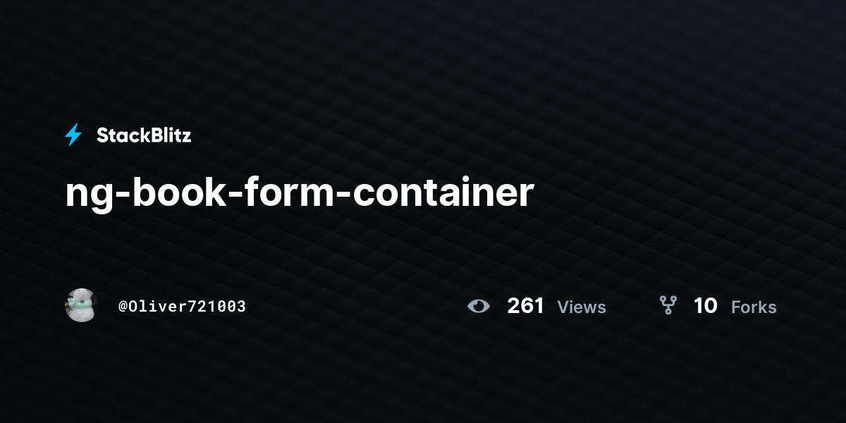 ng-book-form-container - StackBlitz ng-book-form-container - StackBlitz