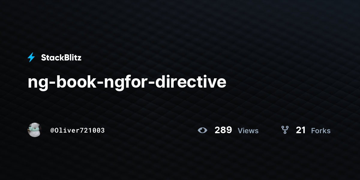 ng-book-ngfor-directive - StackBlitz