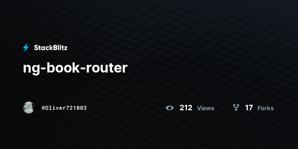 ng-book-router - StackBlitz