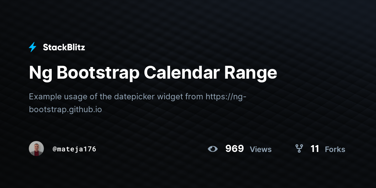 Ng Bootstrap Calendar Range - StackBlitz