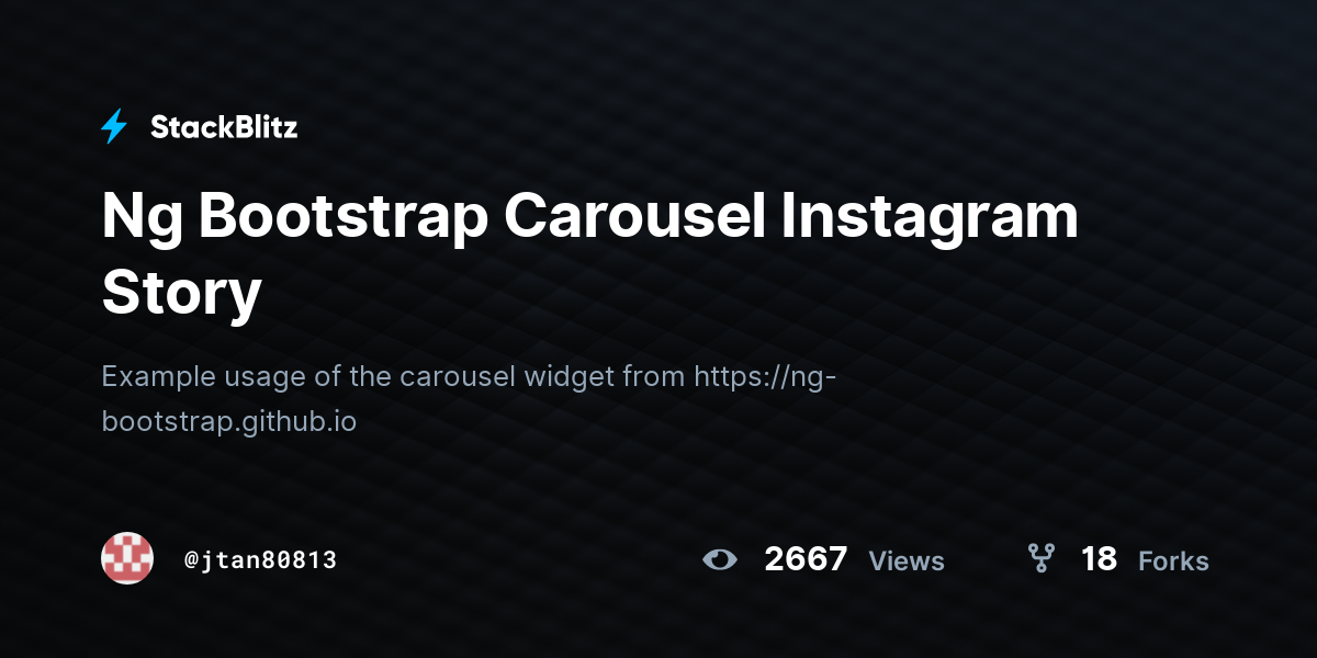 Ng Bootstrap Carousel Instagram Story - StackBlitz