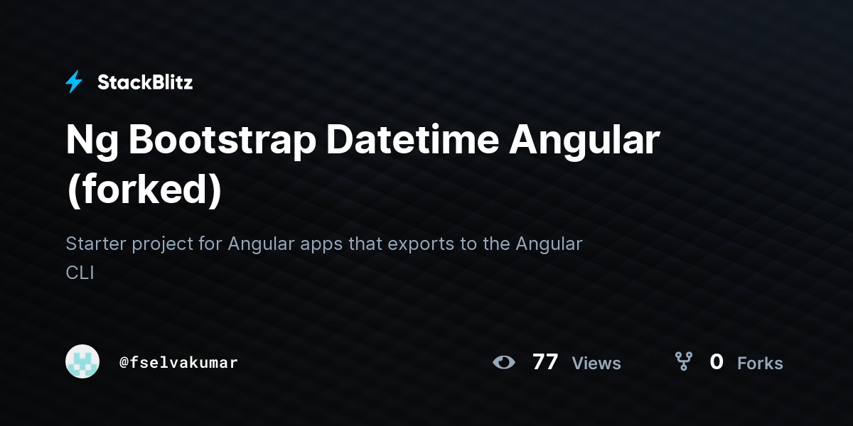 Ng Bootstrap Datetime Angular (forked) - StackBlitz