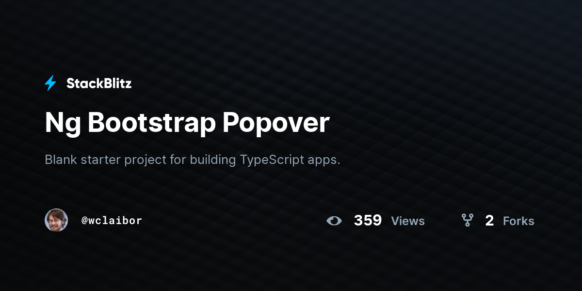 Ng Bootstrap Popover - StackBlitz