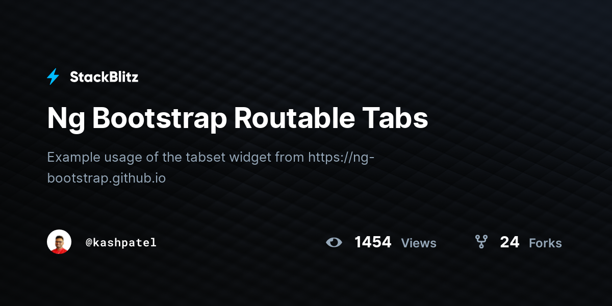 Ng Bootstrap Routable Tabs - StackBlitz