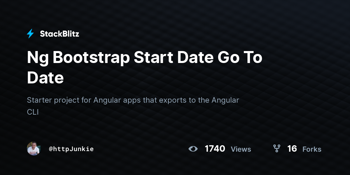 Ng Bootstrap Start Date Go To Date - StackBlitz