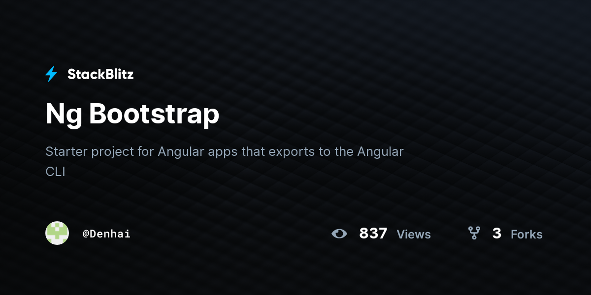 Ng Bootstrap - StackBlitz
