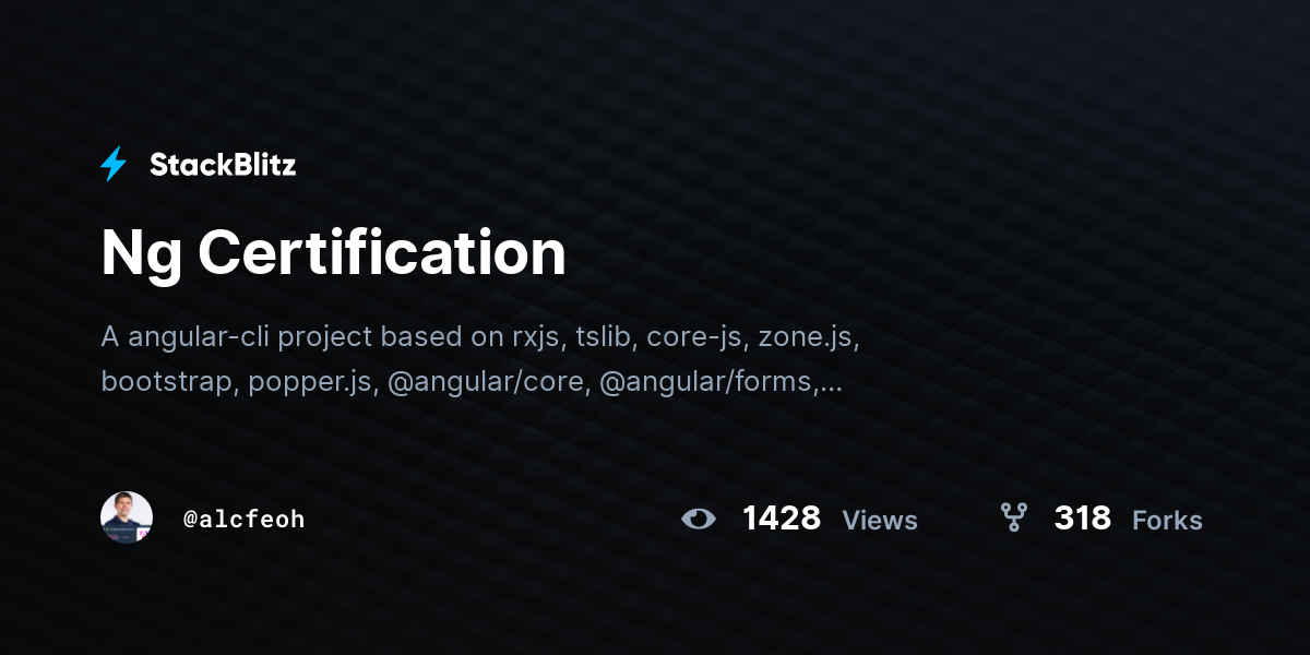 Ng Certification - StackBlitz