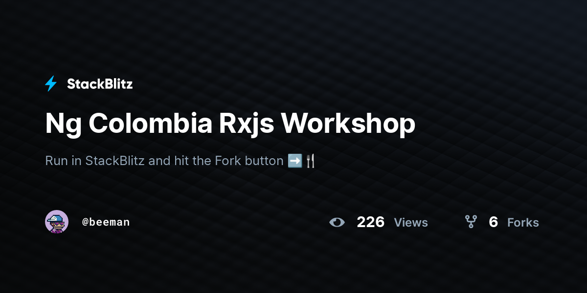 Ng Colombia Rxjs Workshop - StackBlitz