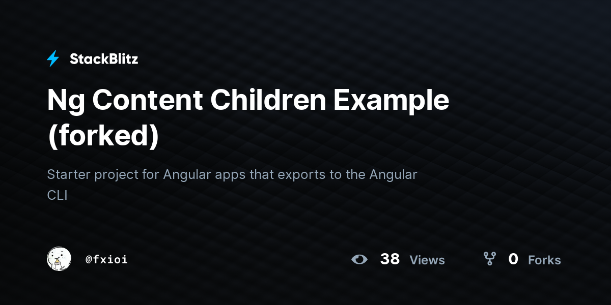Ng Content Children Example (forked) - StackBlitz Ng Content Children Example (forked) - StackBlitz