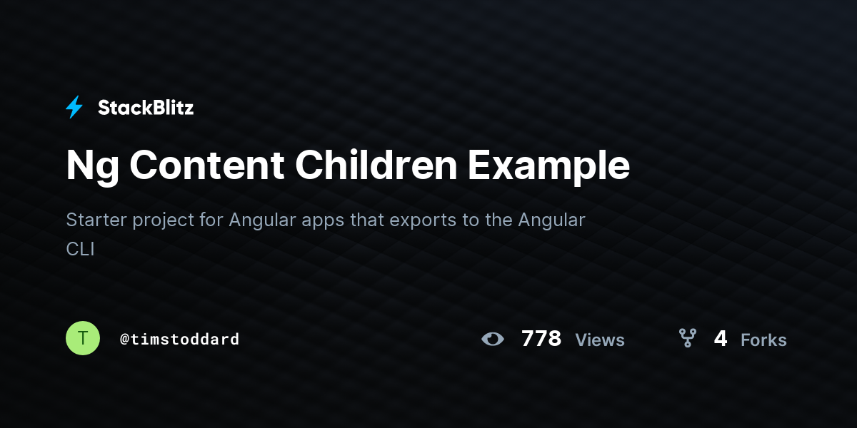 Ng Content Children Example - StackBlitz