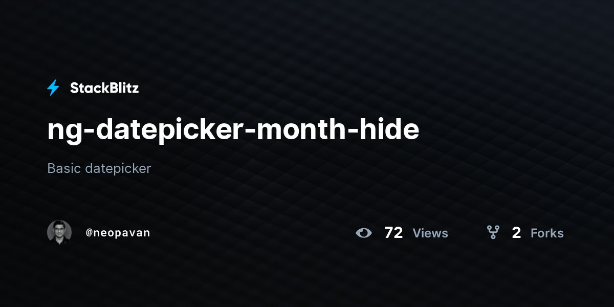 ng-datepicker-month-hide - StackBlitz