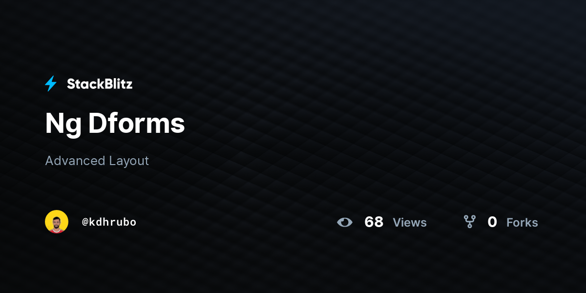 Ng Dforms - StackBlitz