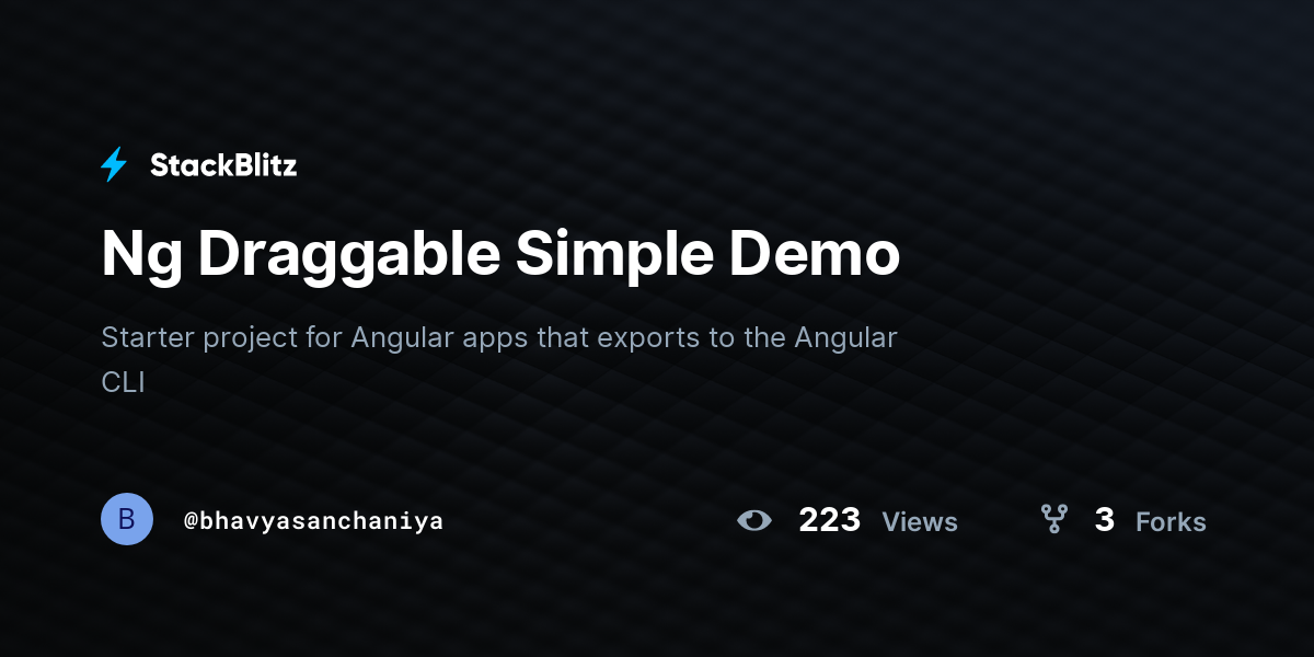 Ng Draggable Simple Demo - StackBlitz