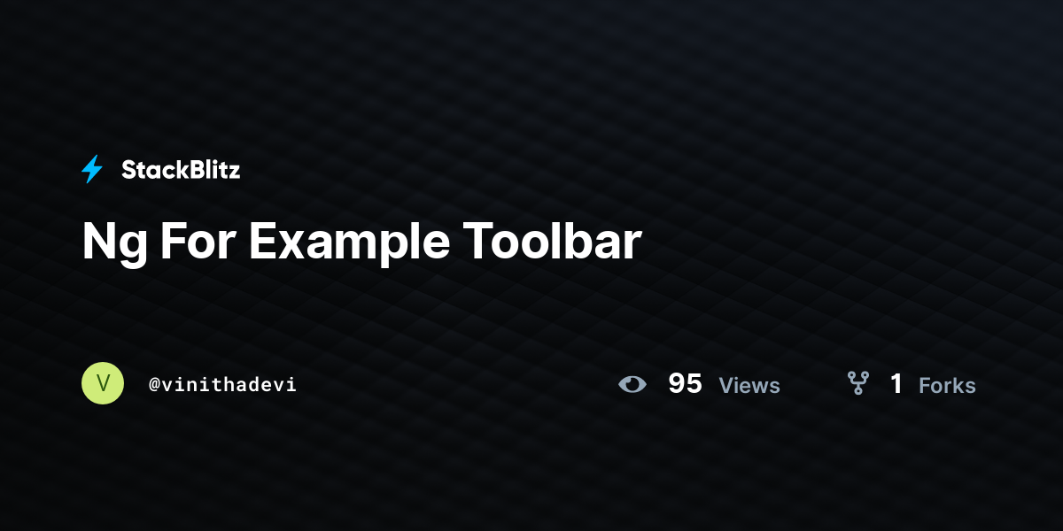 Ng For Example Toolbar - StackBlitz
